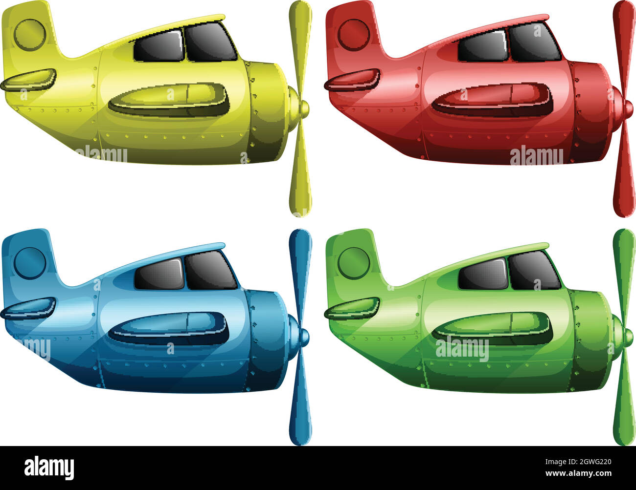 Airplanes in four different colors Stock Vector Image & Art - Alamy