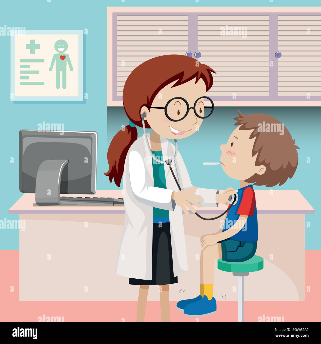 A boy checkup at hospital Stock Vector Image & Art - Alamy