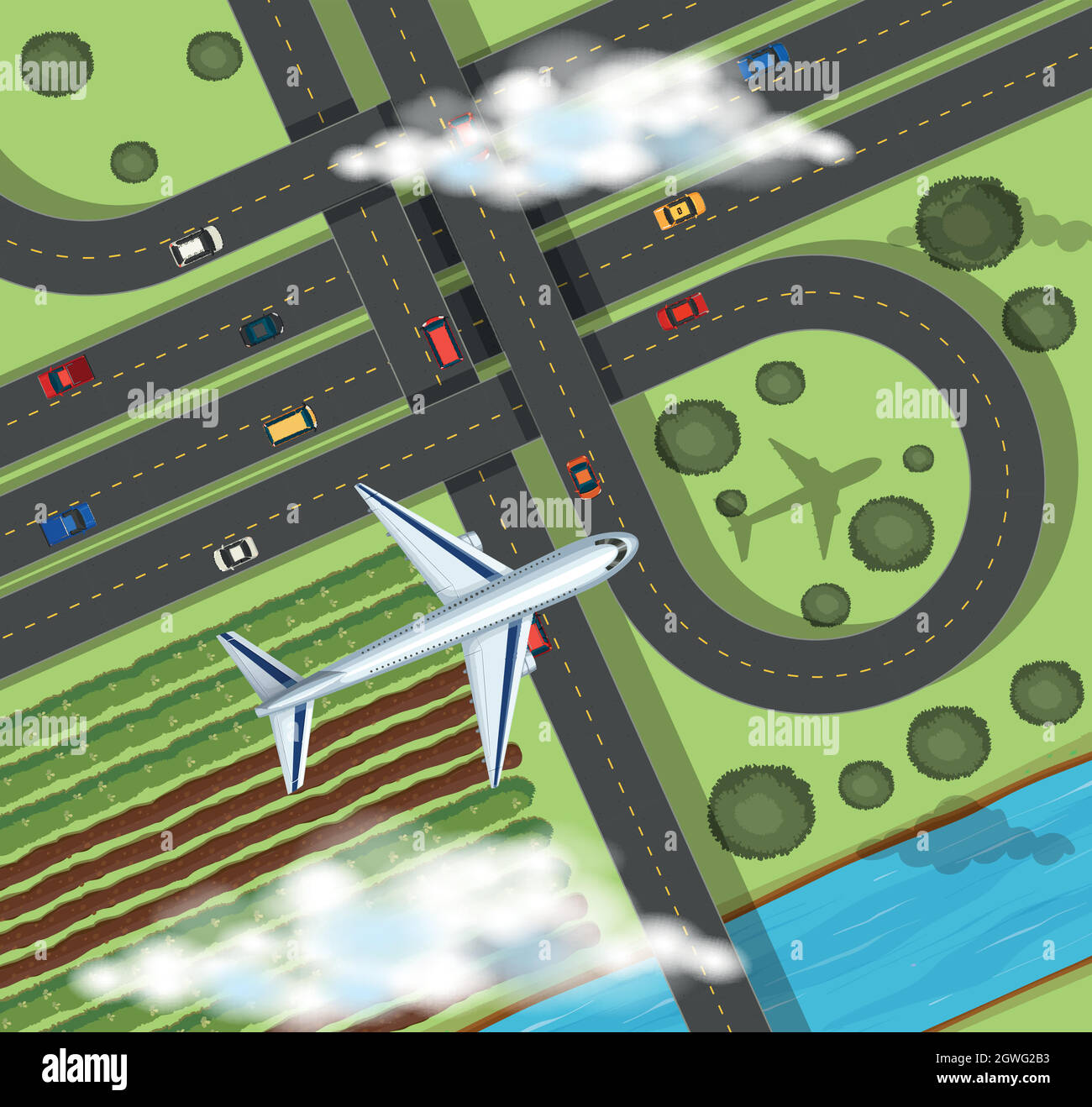 Airplane top view drawing hi-res stock photography and images - Alamy