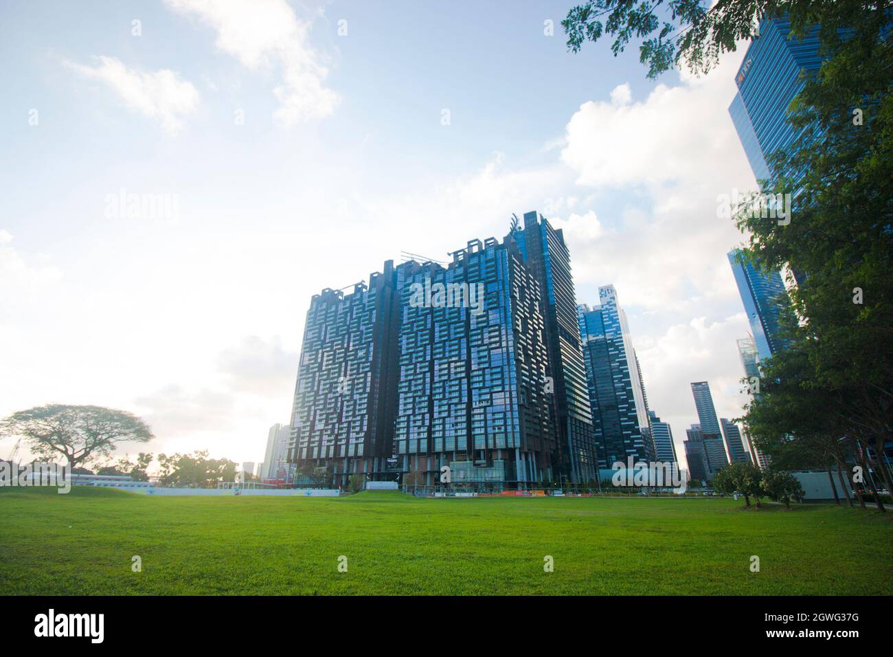 Building Complex at Marina Bay Singapore - Marina One Residences Stock ...