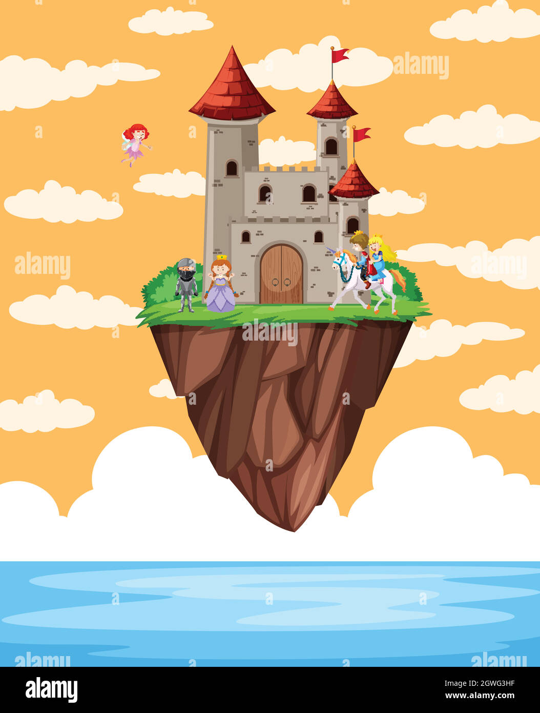 Castle on an island Stock Vector Images - Alamy