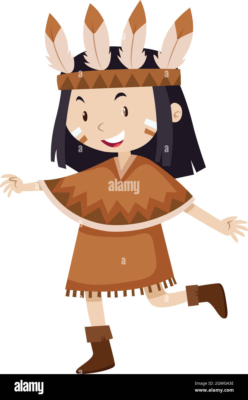 Little Indian Girl Drawing