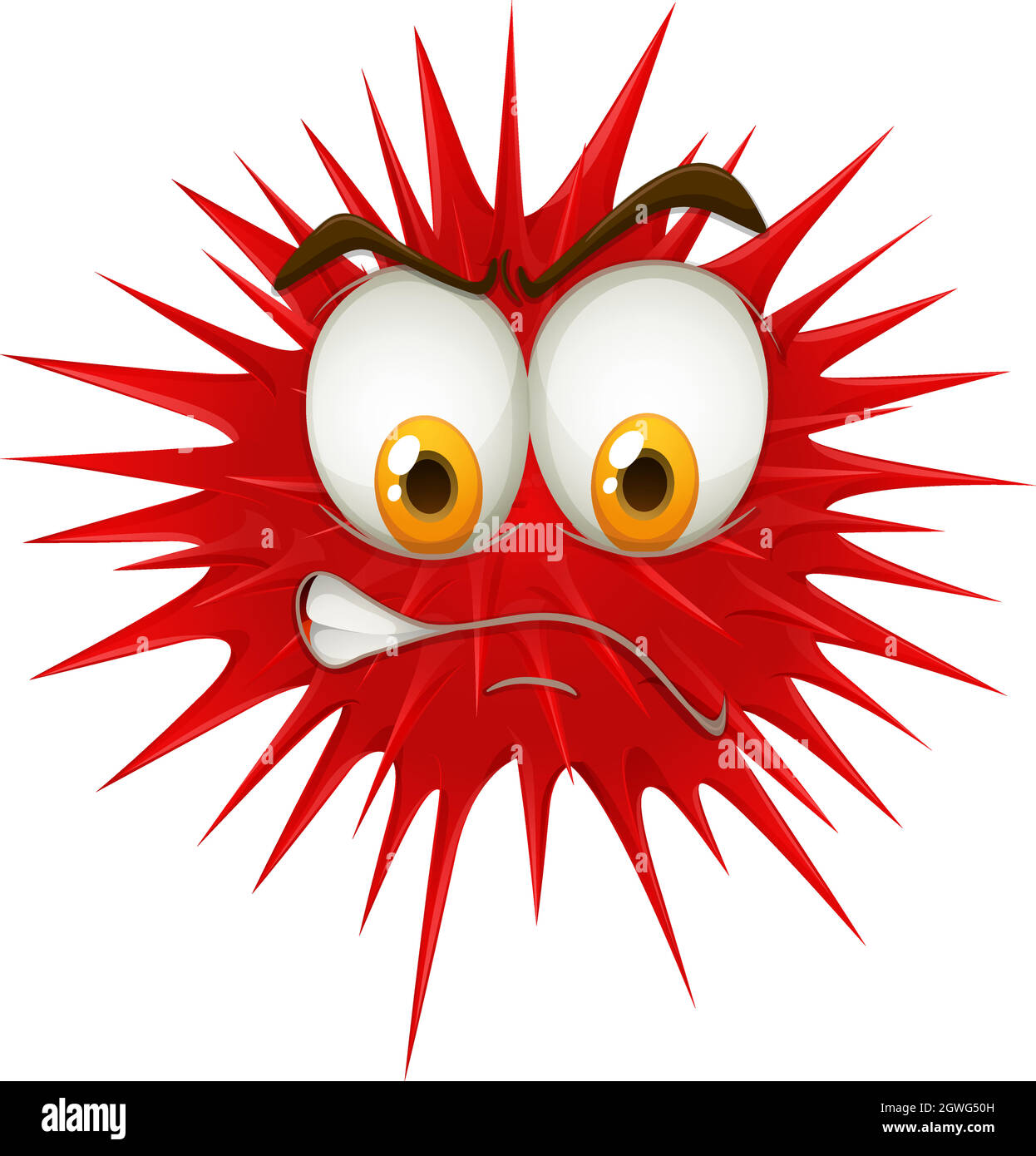 Red thorn ball with angry face Stock Vector Image & Art - Alamy