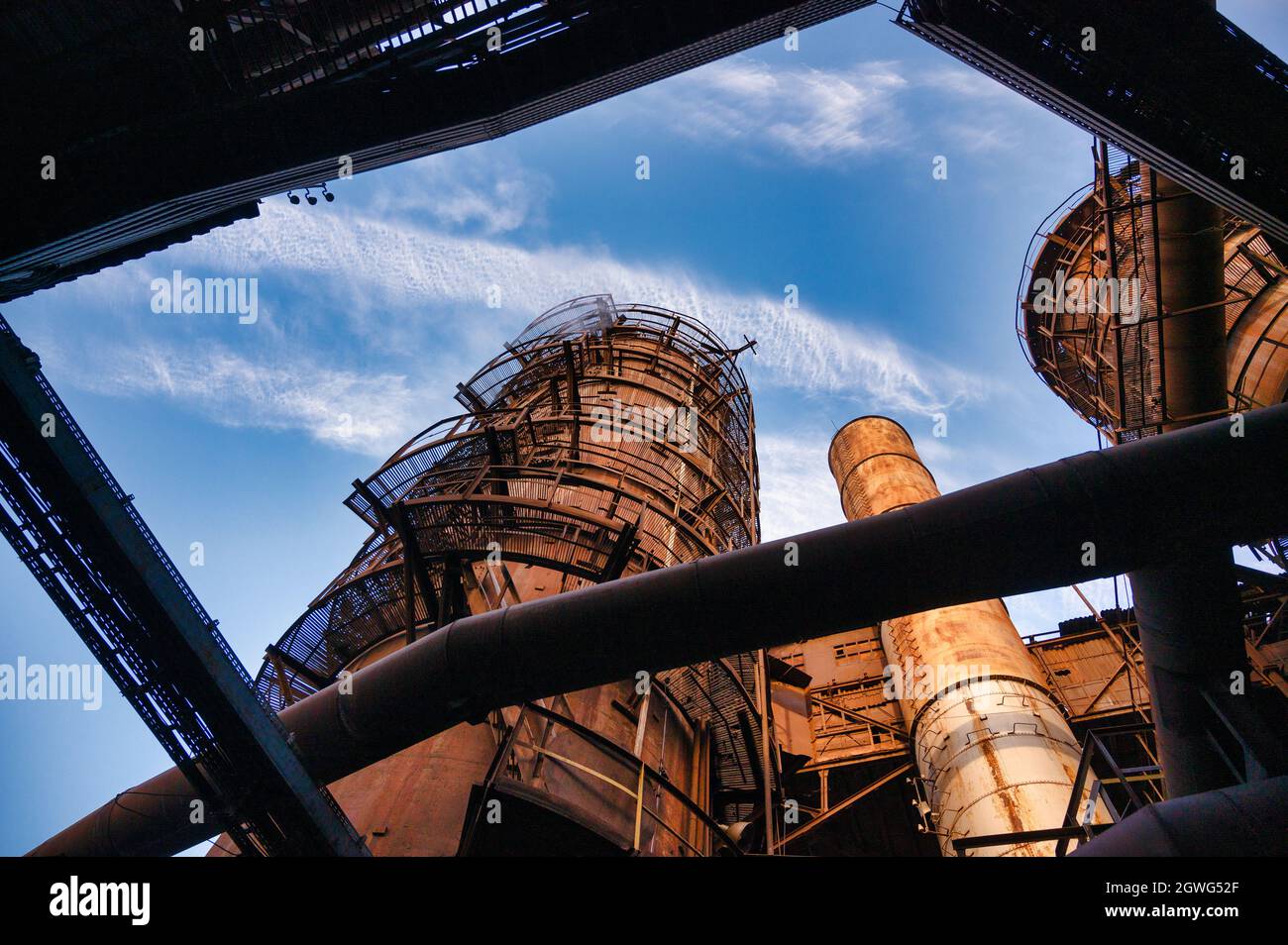 Blast furnace cowper tower. Air heating equipment Stock Photo - Alamy