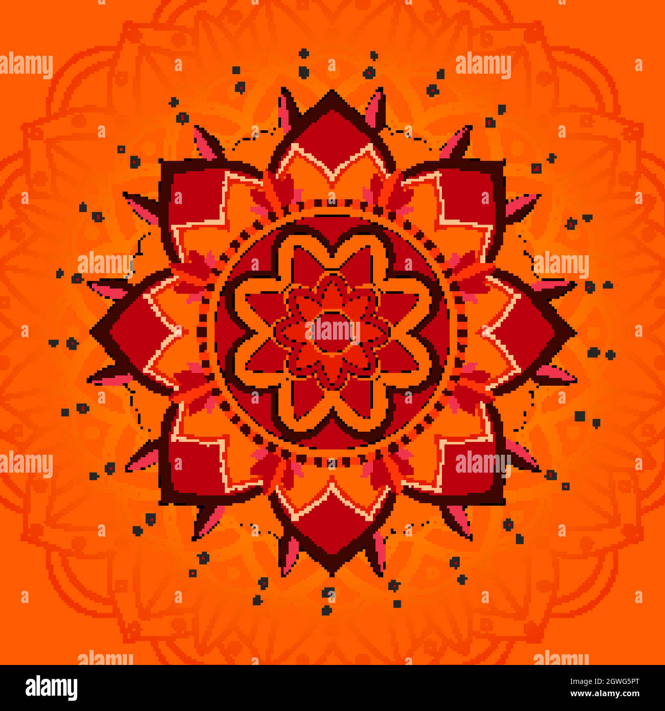 Mandala patterns on orange background Stock Vector Image & Art - Alamy