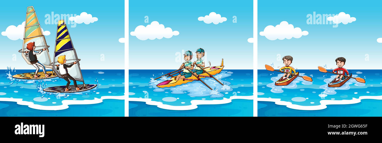 People doing water sports at sea Stock Vector Image & Art - Alamy