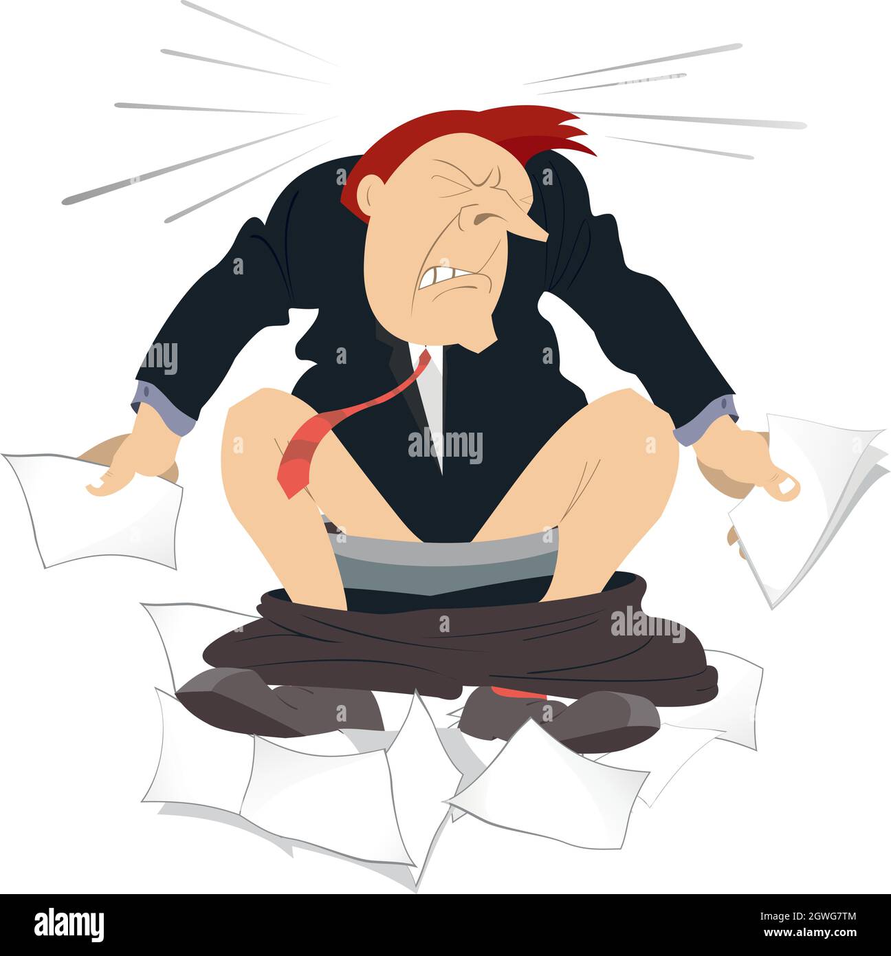 Man with diarrhea sitting in the toilet illustration. Man with diarrhea (food poisoning) sitting ...