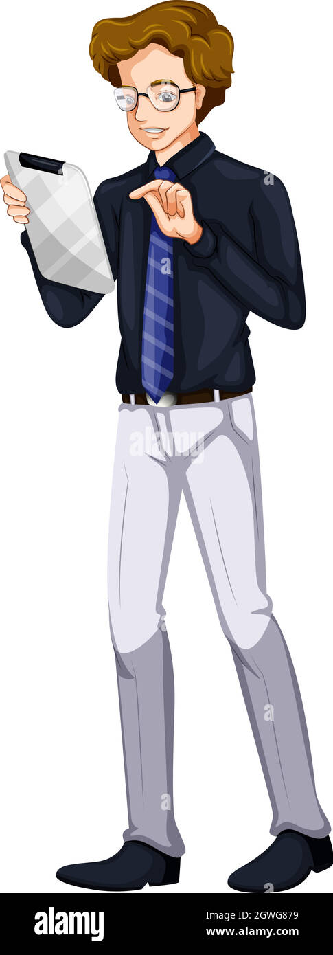 Cartoon man standing using Stock Vector Images - Alamy