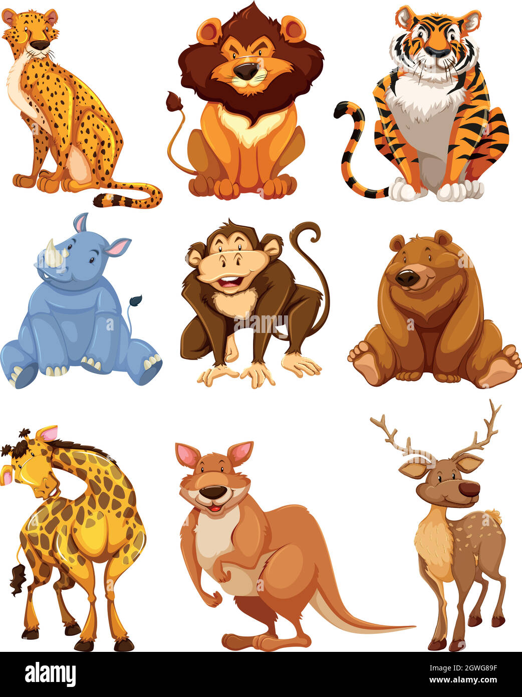 Set of wild animal character Stock Vector Image & Art - Alamy