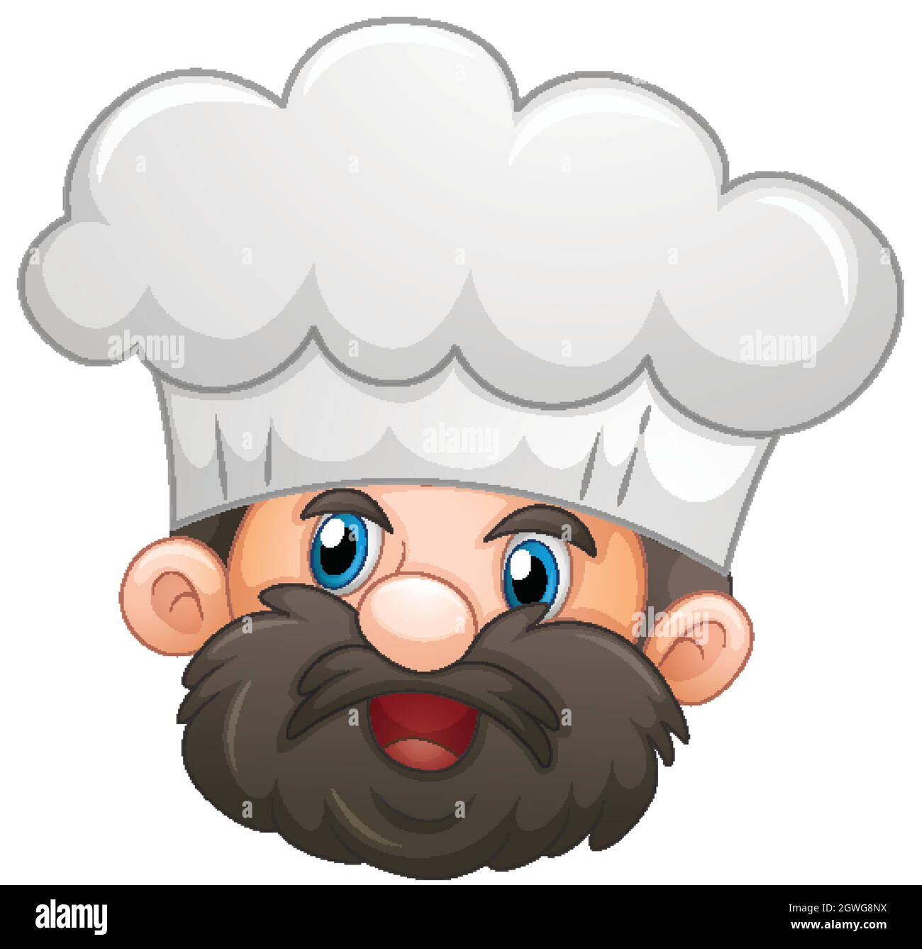 Head of chef cartoon character isolated on white background Stock ...