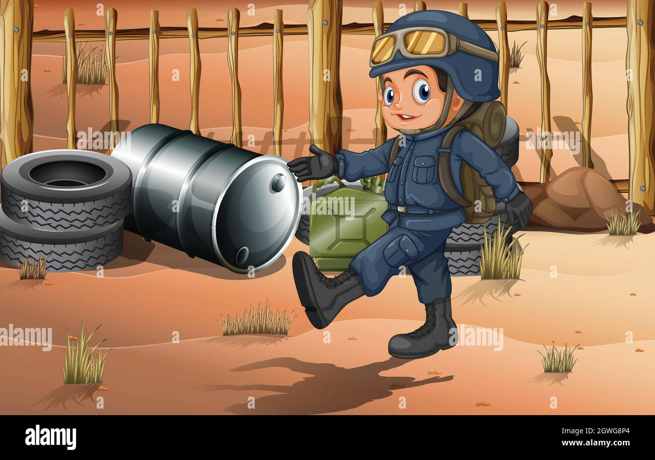 A young soldier at the desert Stock Vector Image & Art - Alamy