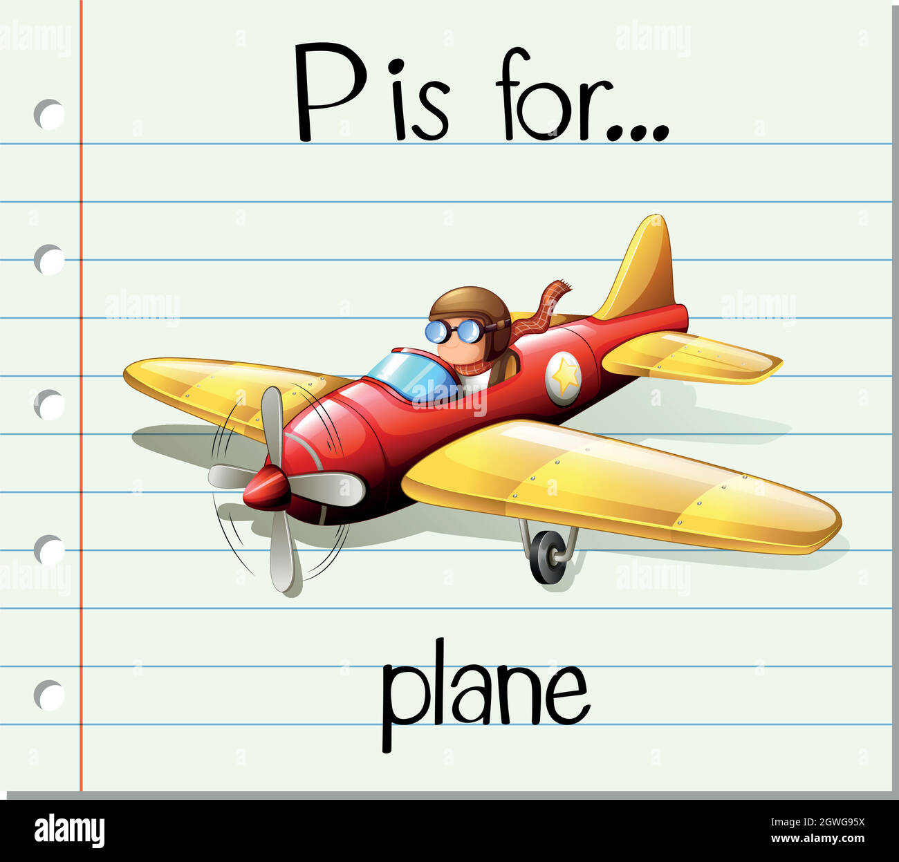 Flashcard letter P is for plane Stock Vector Image & Art - Alamy
