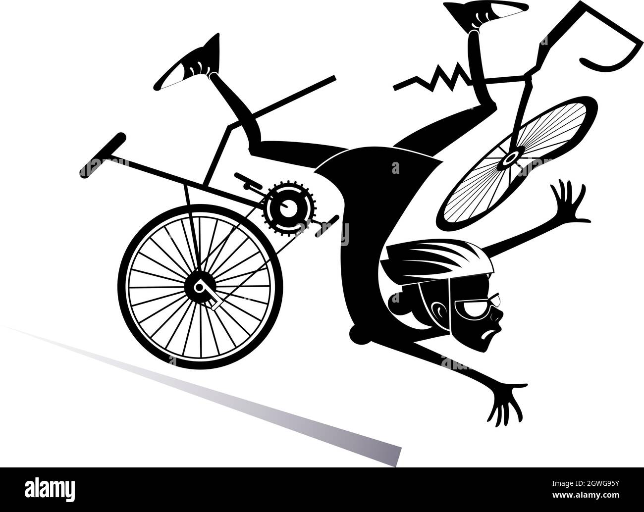 Female bicycle falling Stock Vector Images - Alamy