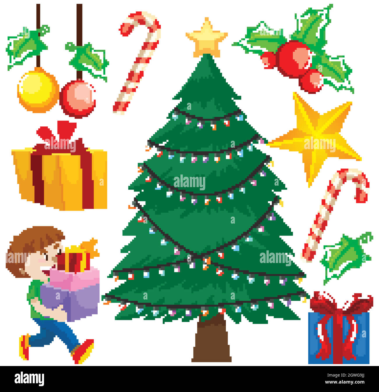 Set of isolated objects of christmas theme Stock Vector Image & Art - Alamy