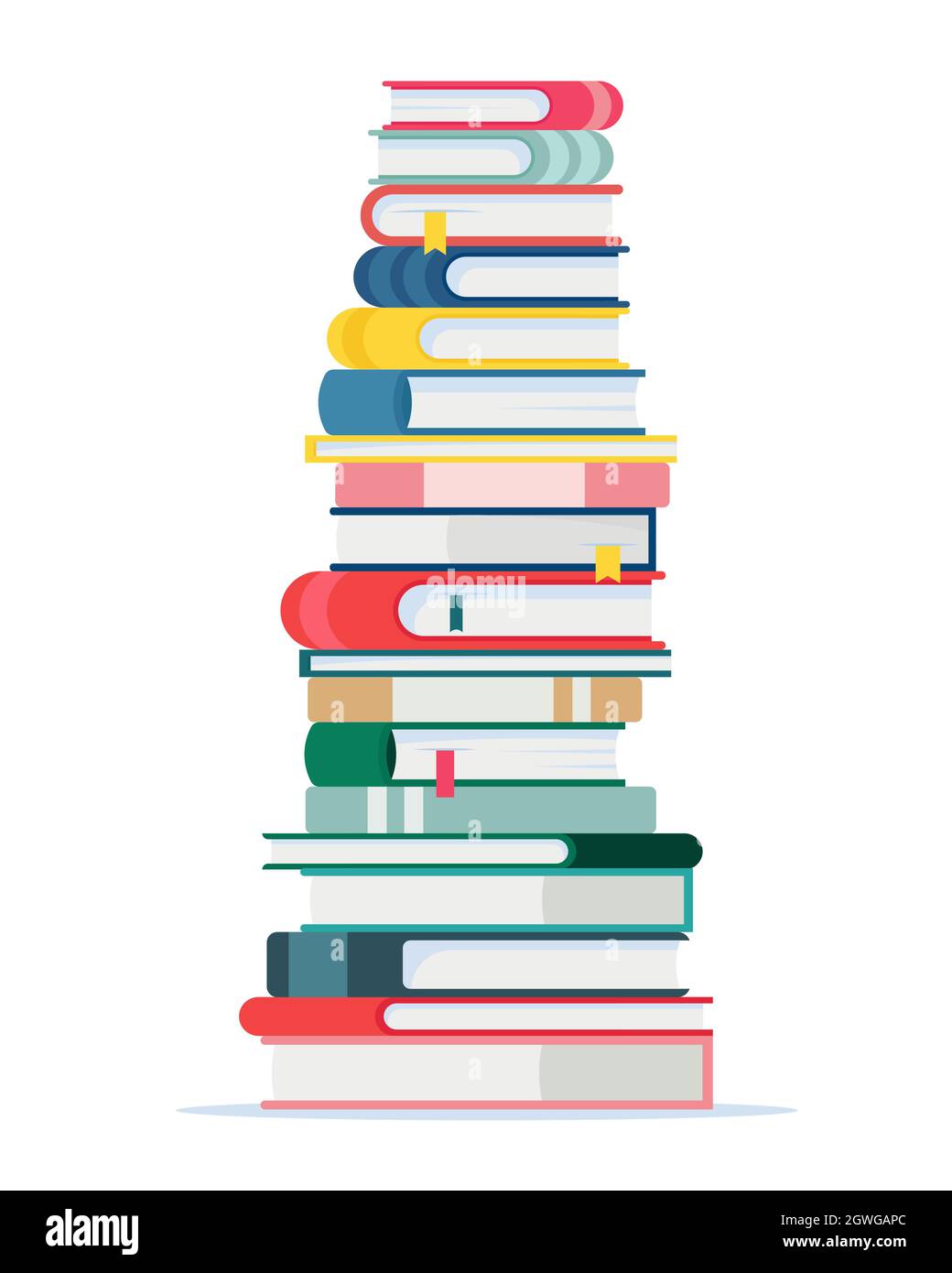 a large stack of books. Vector illustration in flat style, books ...