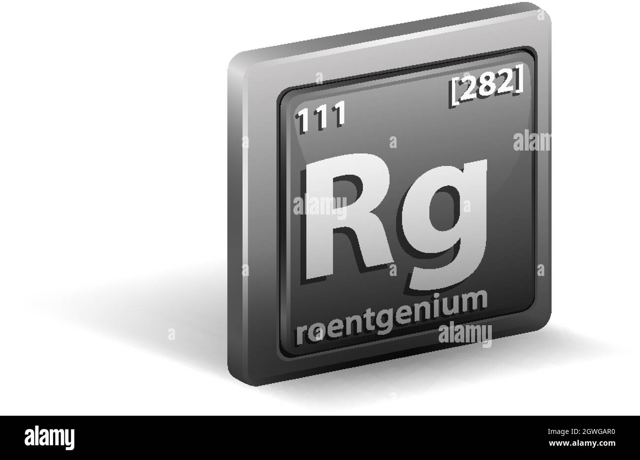 Roentgenium chemical element. Chemical symbol with atomic number and ...