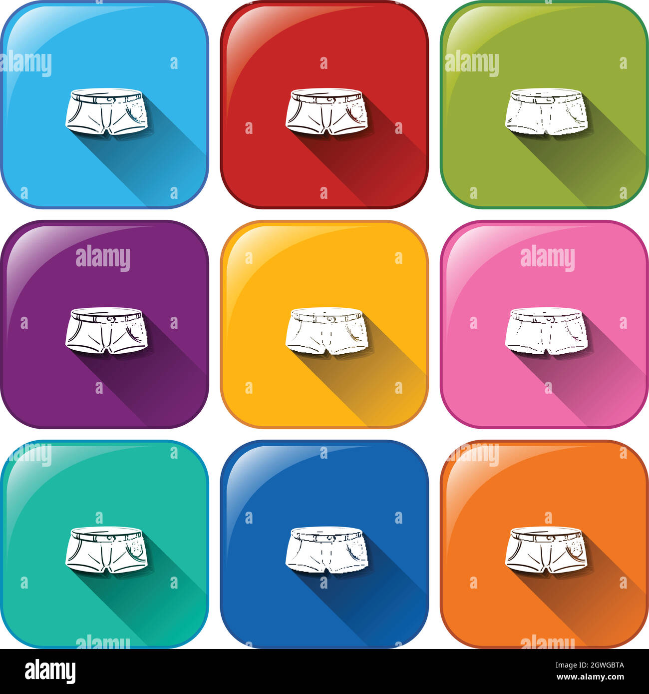 Rounded icons with shorts Stock Vector Image & Art - Alamy