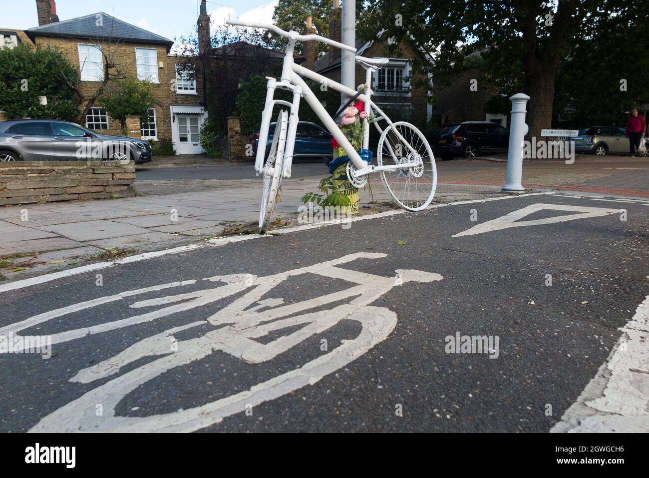 A cycle ghost bike (also referred to as ghostcycle or WhiteCycle ...