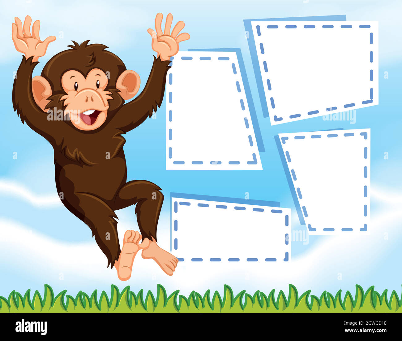 A monkey on blank note Stock Vector Image & Art - Alamy