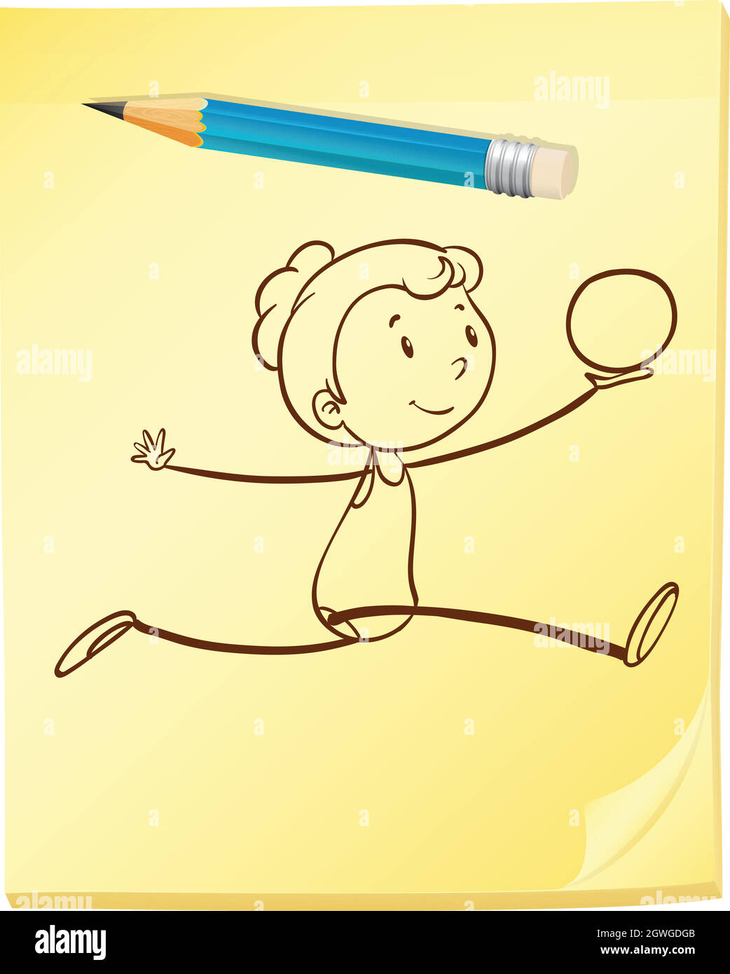 A notepad with a girl and a pencil Stock Vector Image & Art - Alamy