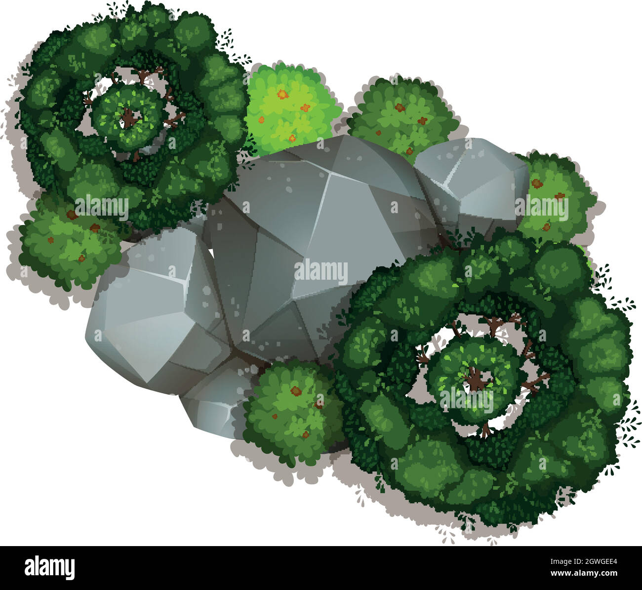 The rocks aerial view Stock Vector Images - Alamy