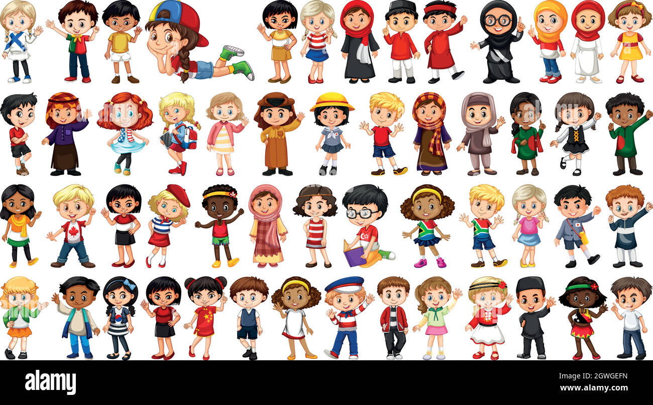 Set of multicultural character Stock Vector Image & Art - Alamy