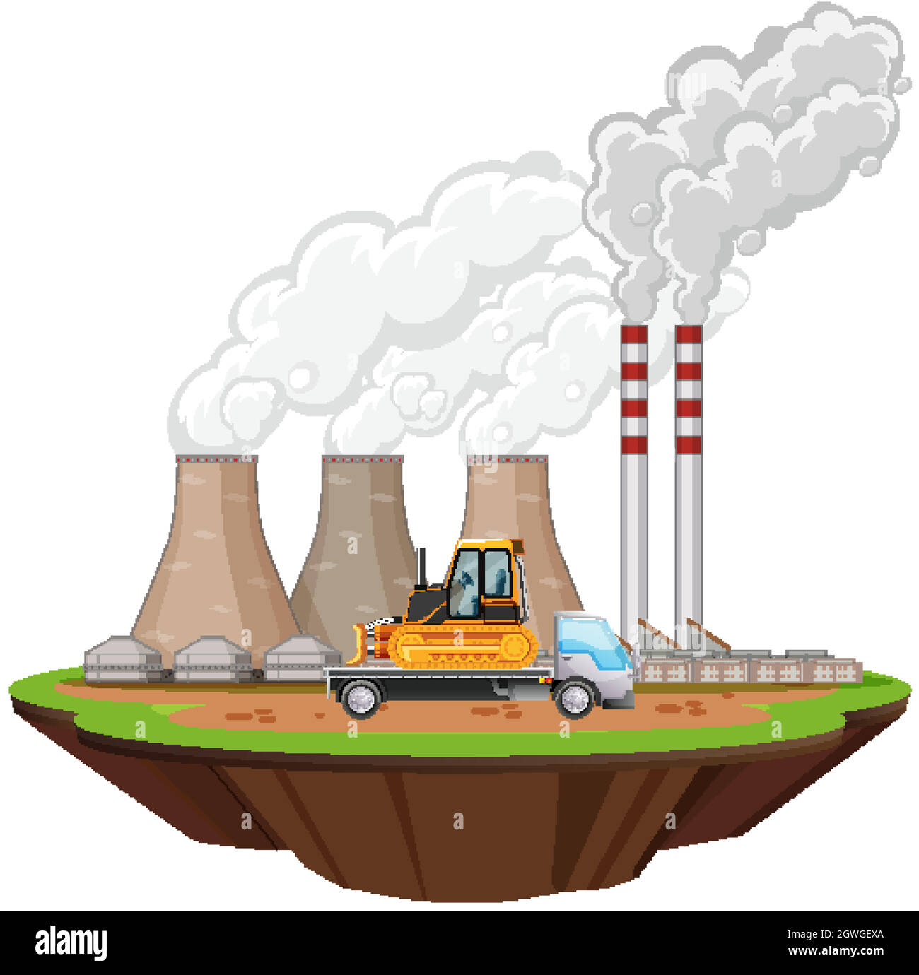 Scene with trucks and factory buildings Stock Vector Image & Art - Alamy