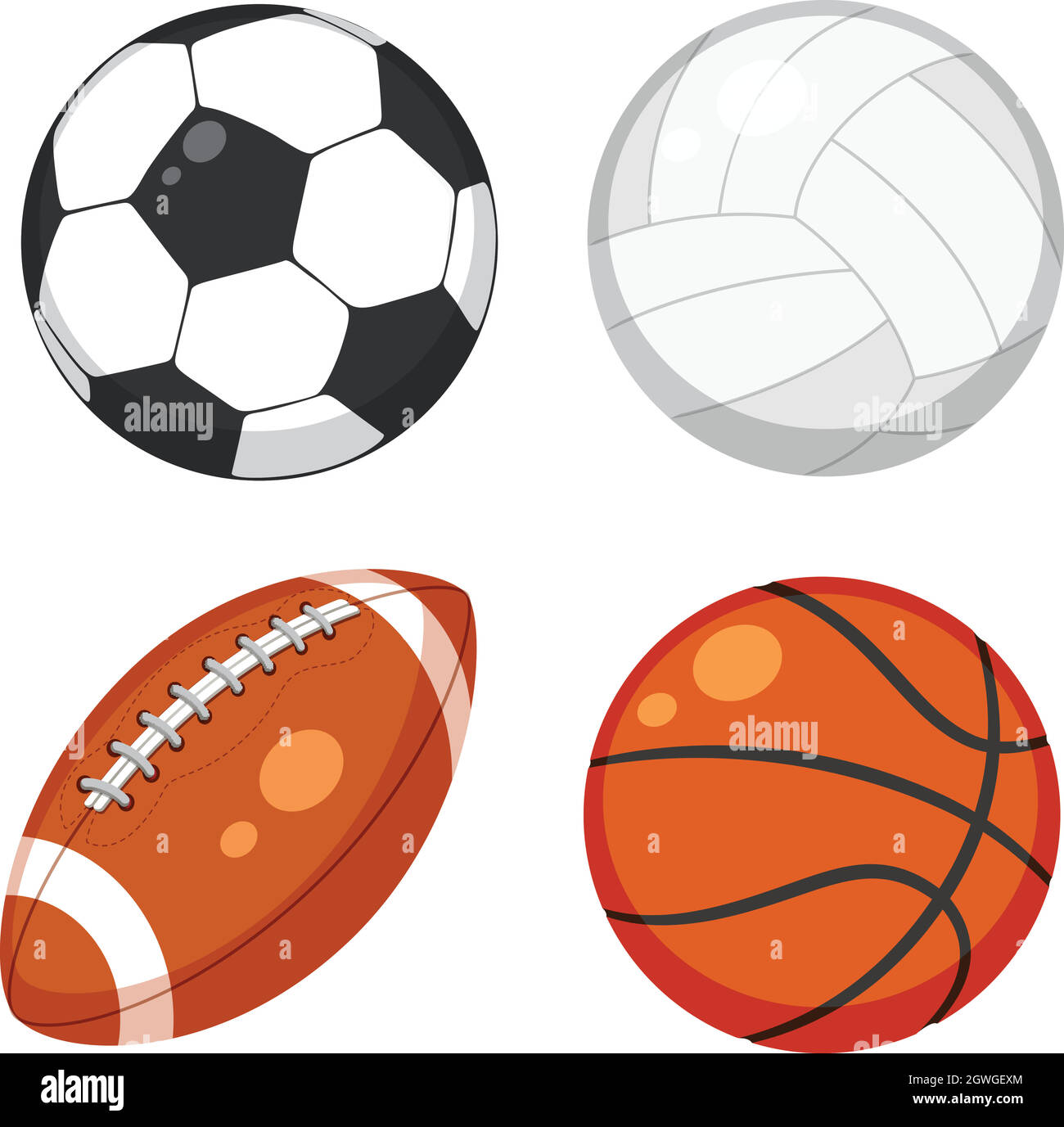 Set of ball on white background Stock Vector Image & Art - Alamy