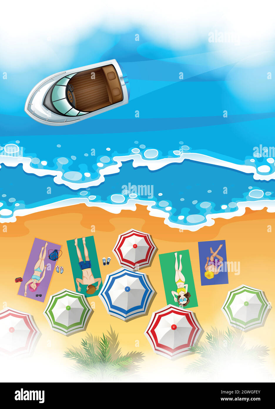 Sand beach sea people Stock Vector Images - Alamy