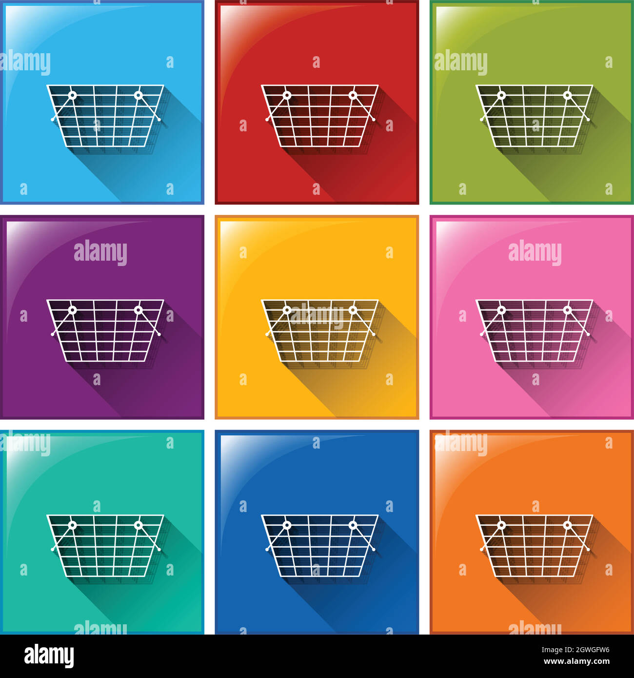 Buttons with grocery baskets Stock Vector Image & Art - Alamy