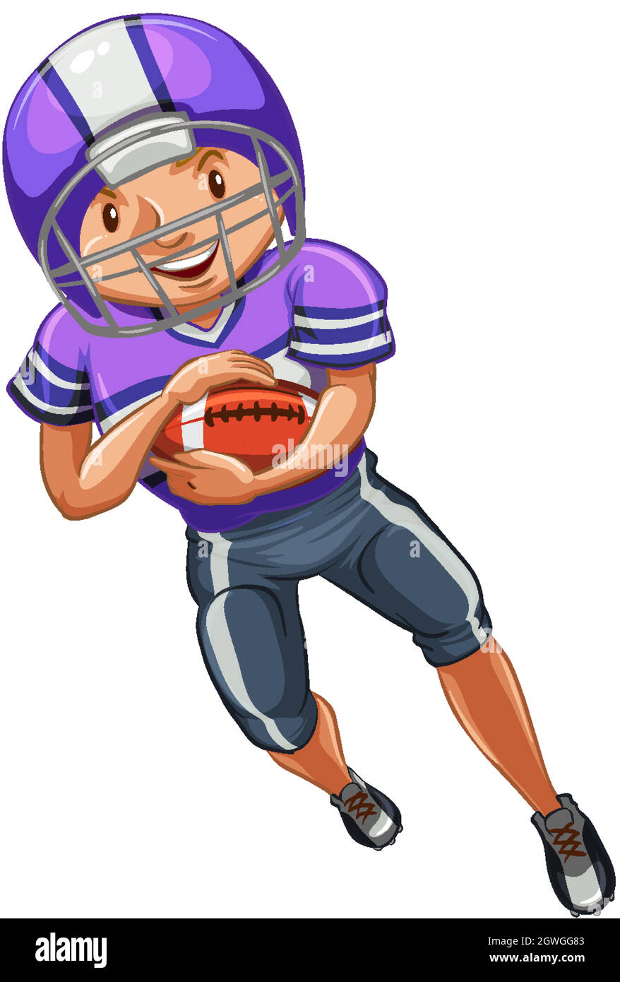 Vector illustration cartoon rugby player hi-res stock photography and ...