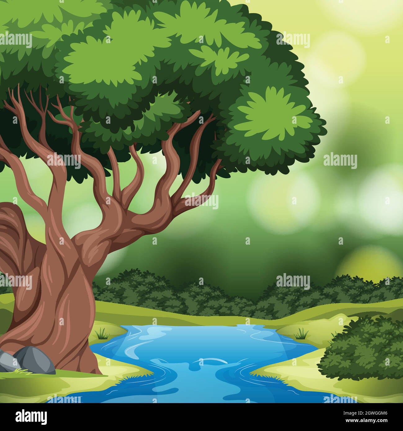 A forest background scene Stock Vector Image & Art - Alamy