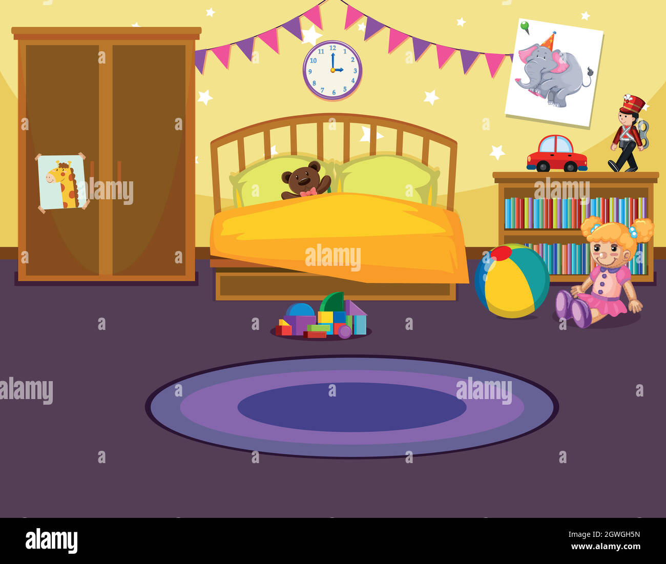 Bedroom graphic home interior Stock Vector Images - Alamy