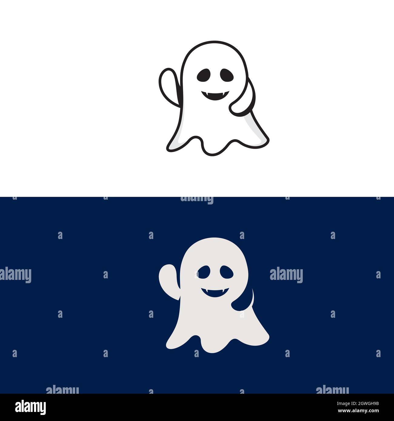 cute ghost Vector icon design illustration Template Stock Photo - Alamy