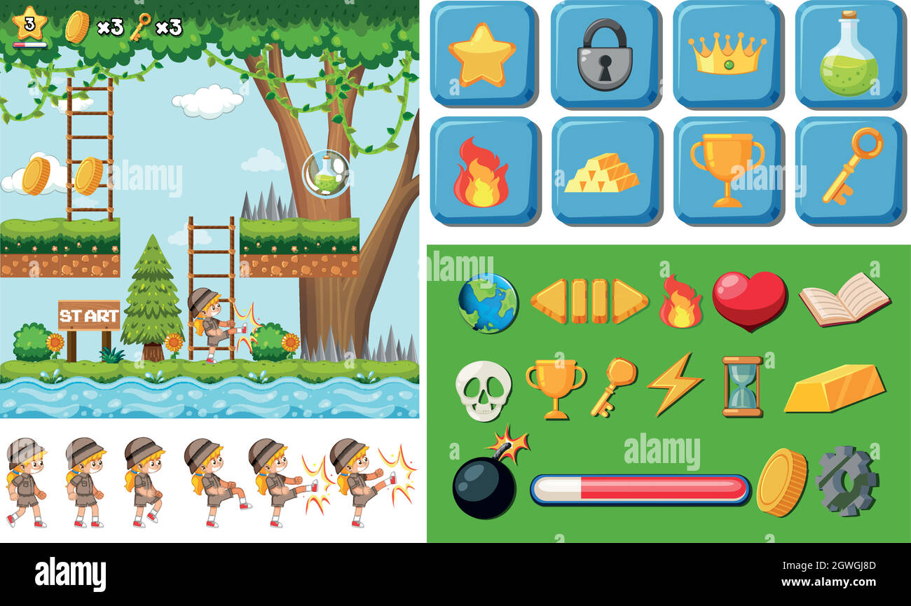 Game with object template Stock Vector Image & Art - Alamy