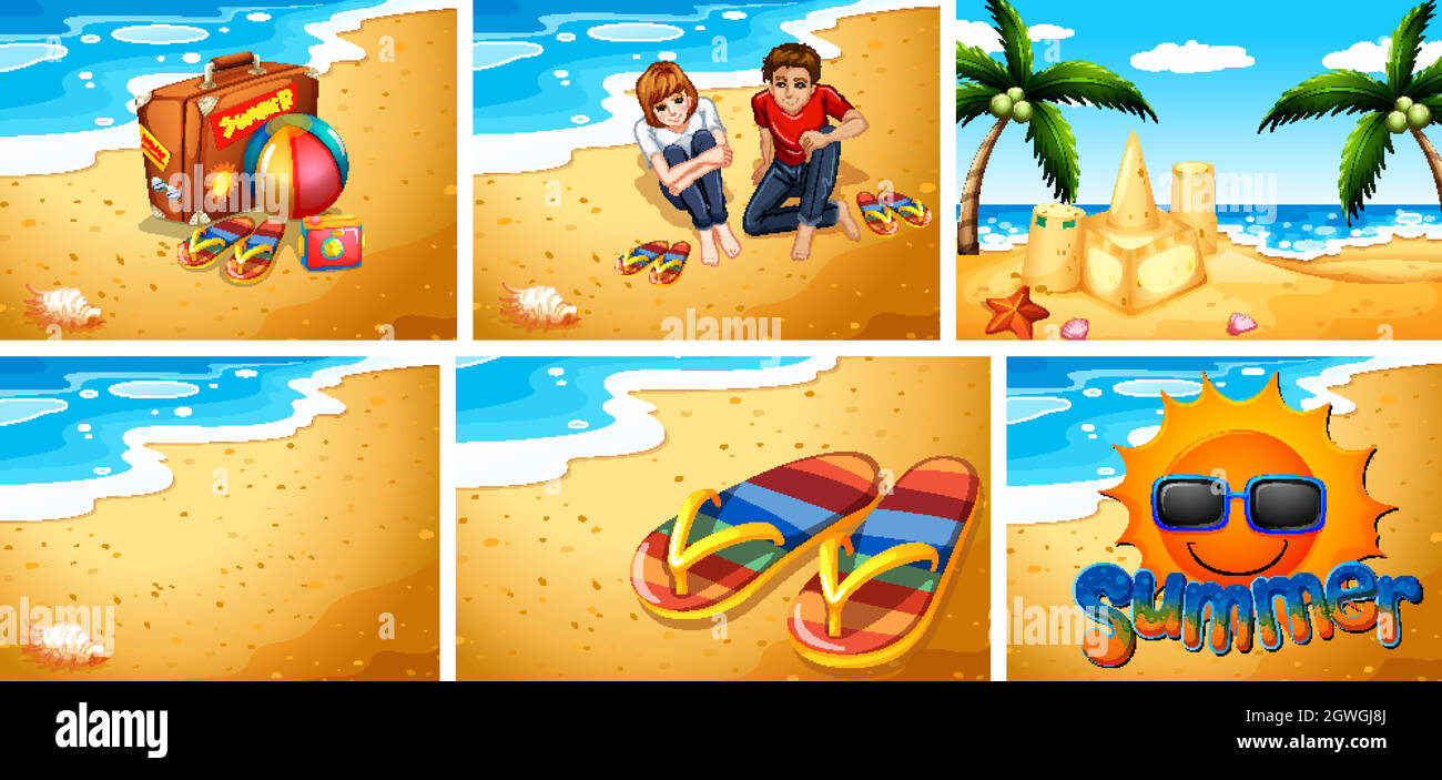Set of sandy beach background Stock Vector Image & Art - Alamy
