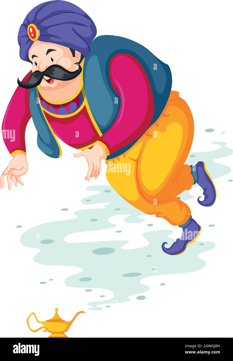 Genie flying out of the lamp Stock Vector Image & Art - Alamy