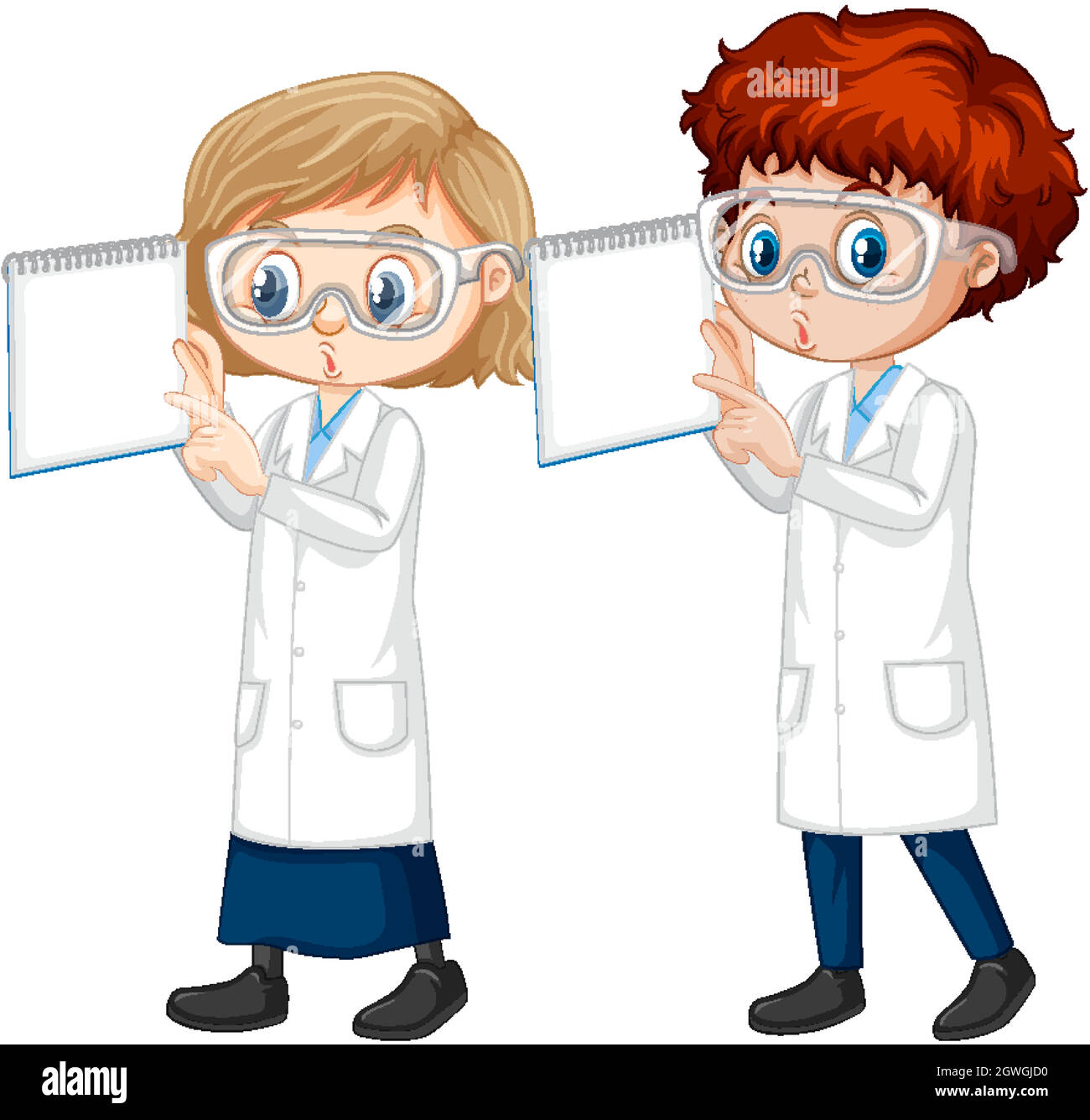 Boy girl science costume Stock Vector Images - Alamy