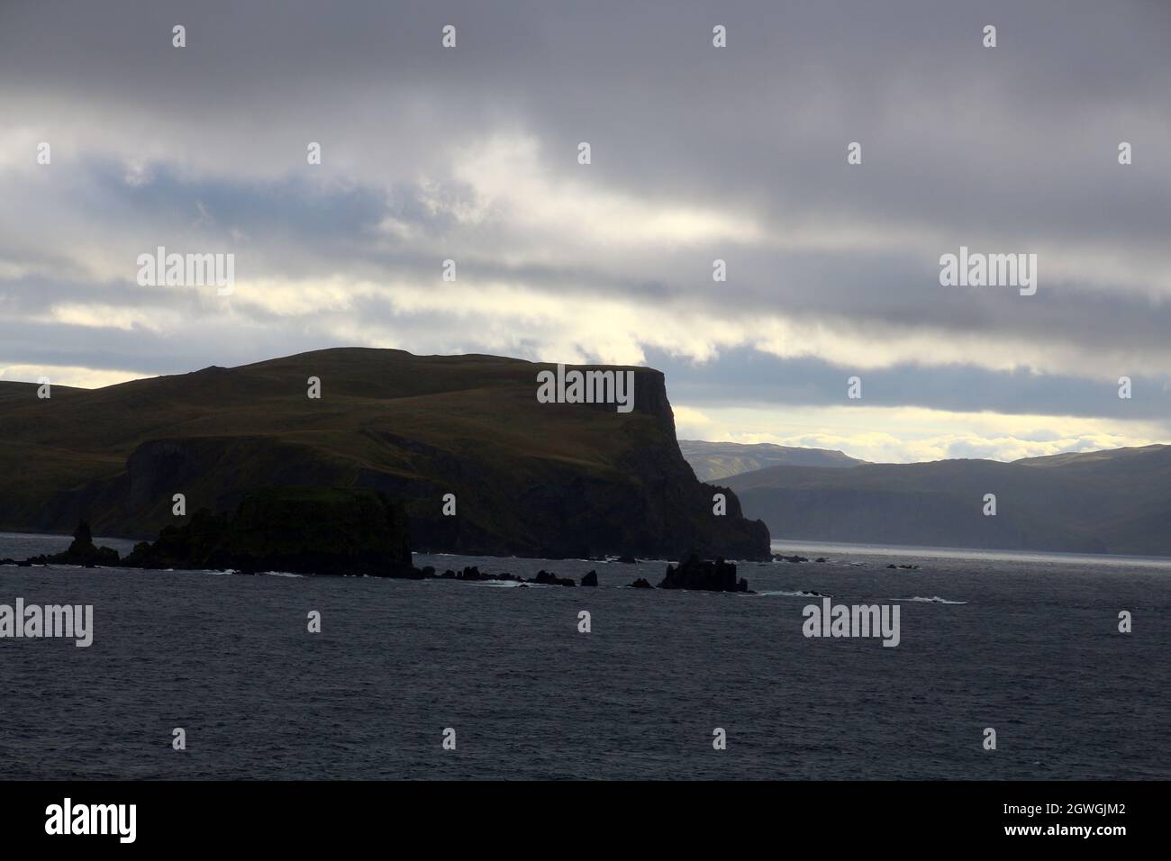 Rough coast of Baby Islands, Alaska, Aleutian Islands, United States ...