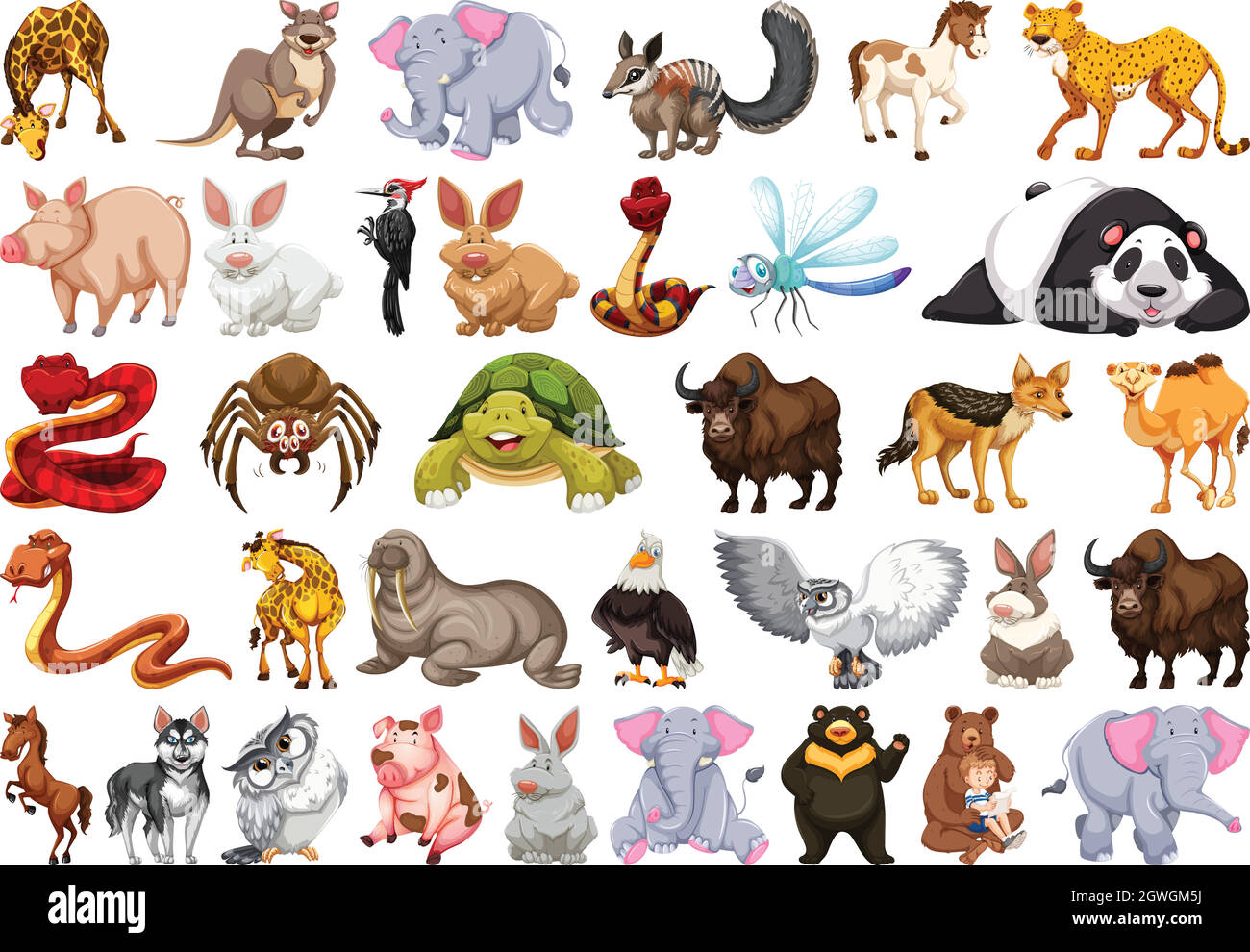 Set of different animals Stock Vector Image & Art - Alamy