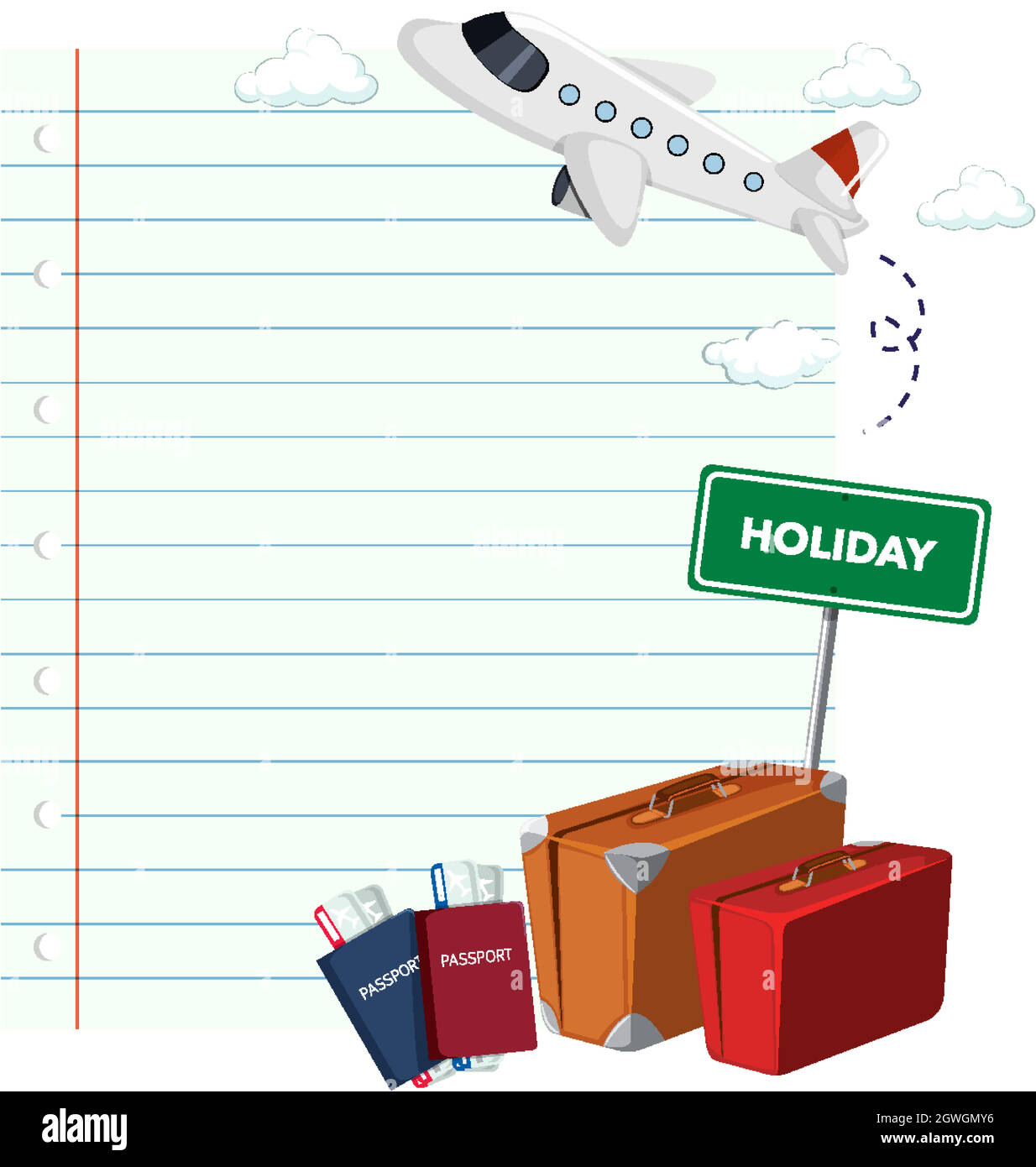 Border template design with travel theme background Stock Vector Image ...