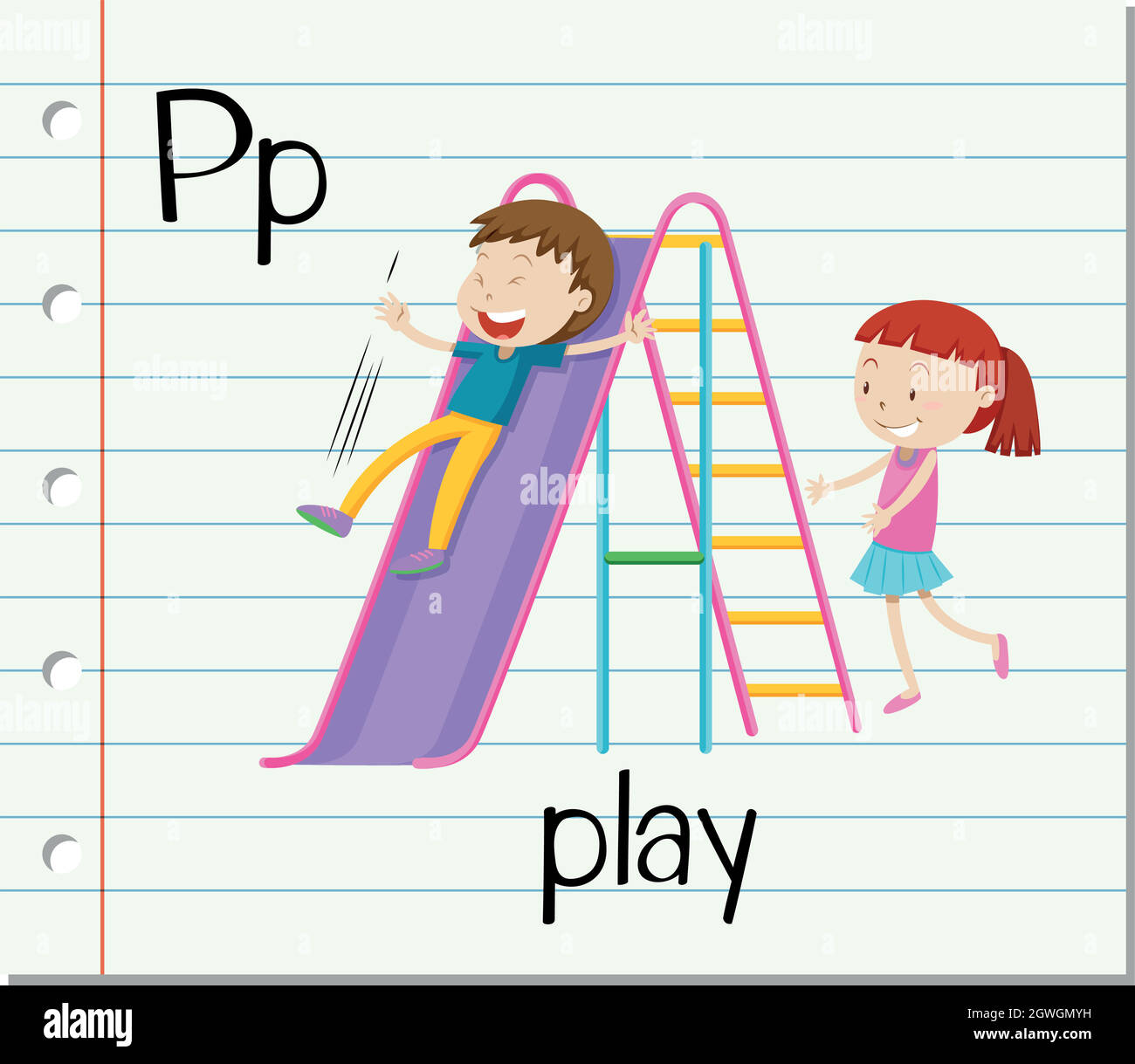 Flashcard letter P is for play Stock Vector Image & Art - Alamy