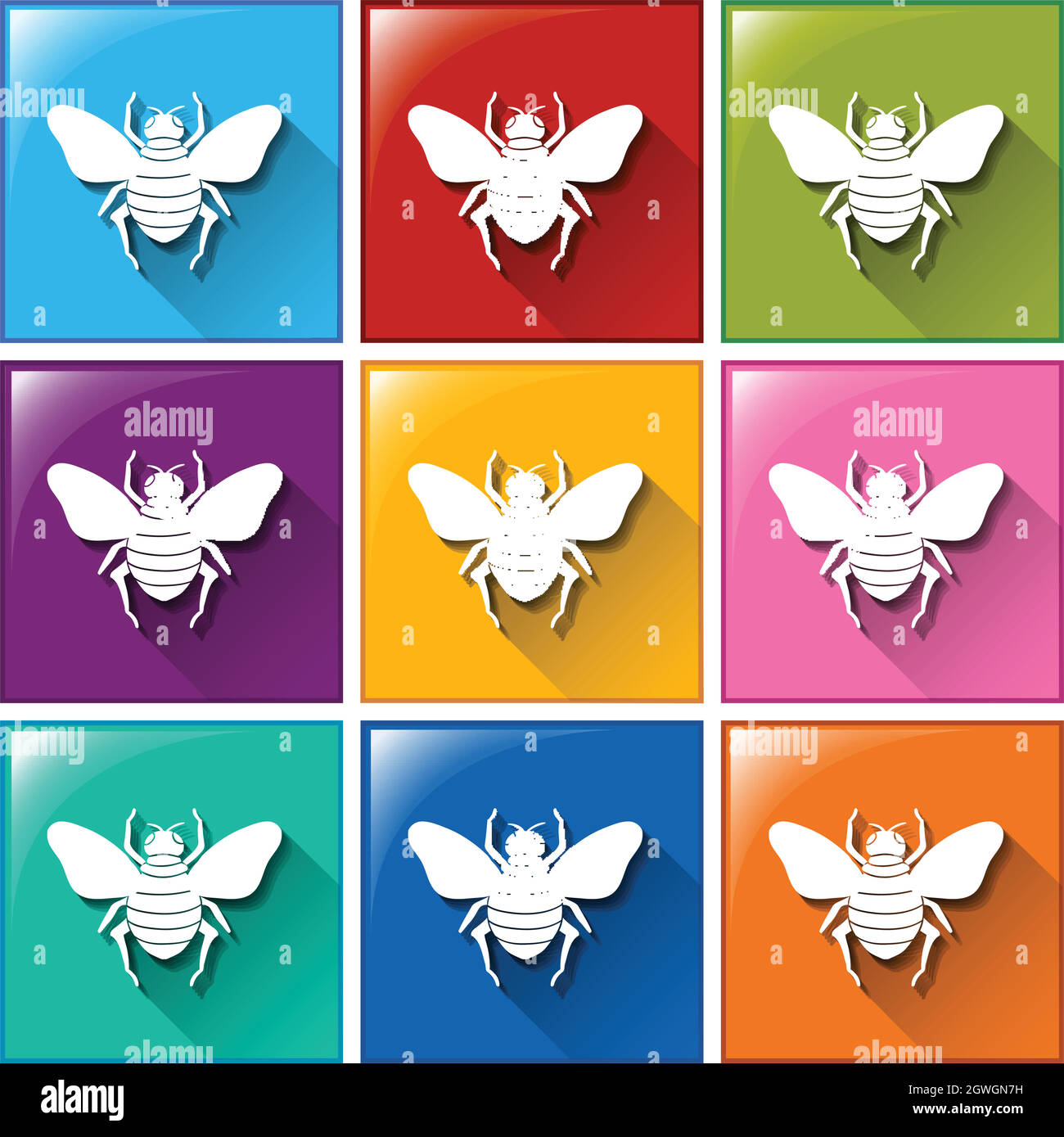 Buttons with insects Stock Vector Image & Art - Alamy