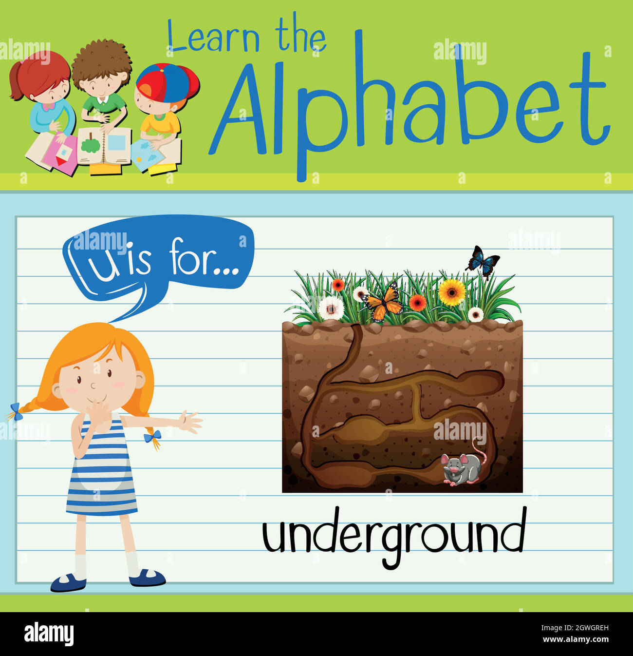 Flashcard letter U is for underground Stock Vector Image & Art - Alamy