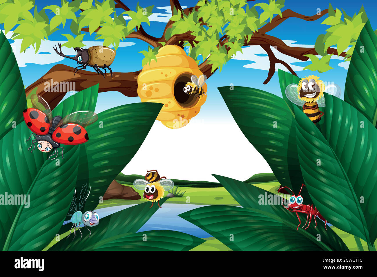 Field of insects Stock Vector Images - Alamy