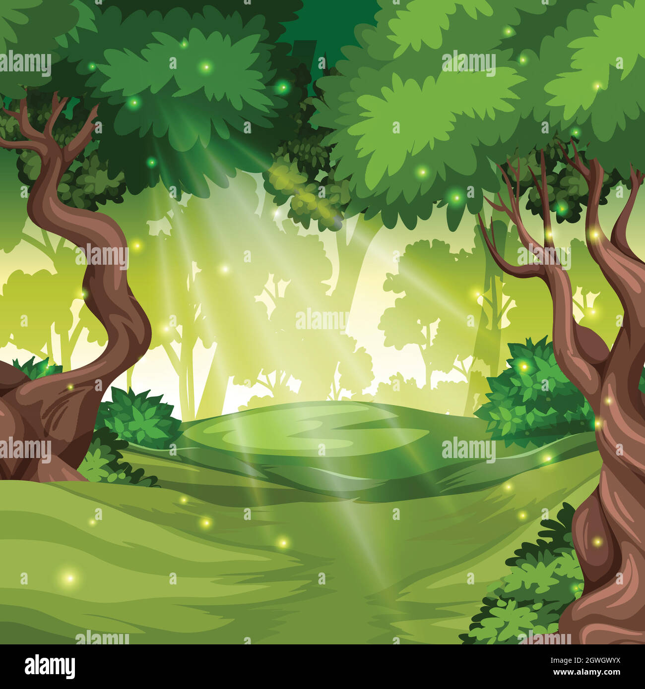 A green forest background Stock Vector Image & Art - Alamy