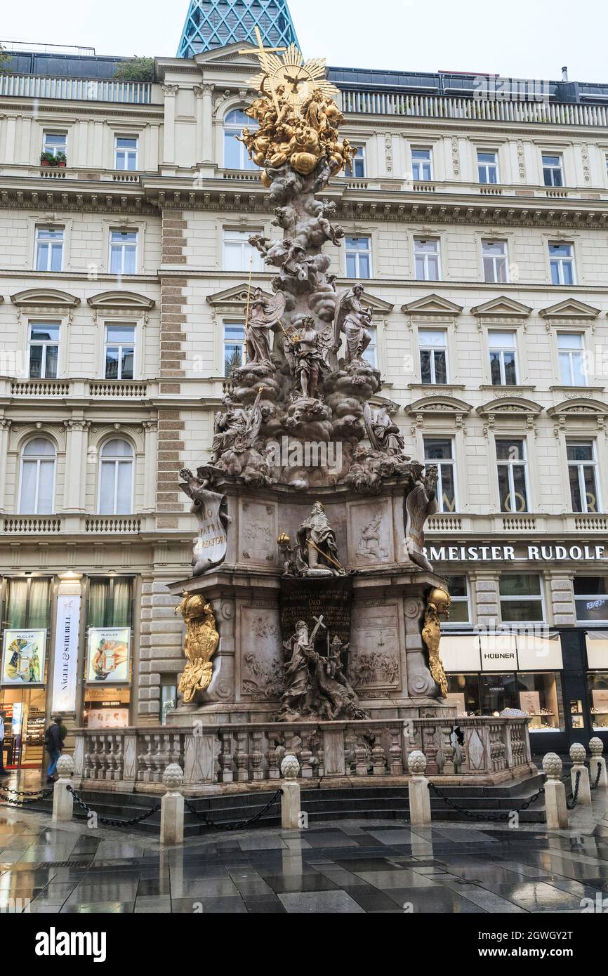 VIENNA, AUSTRIA - MAY 22, 2019: This is the Plague Column, which ...