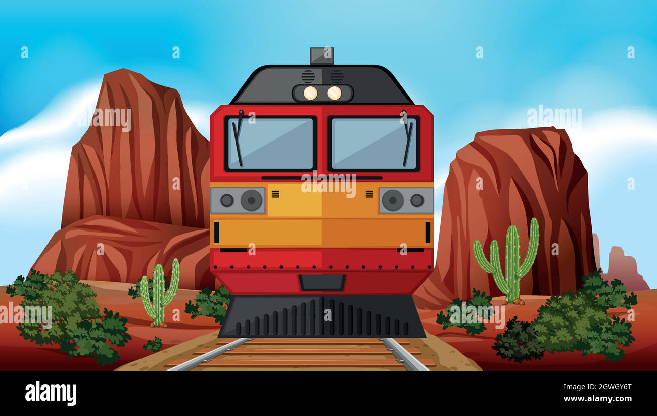 Train ride through the desert Stock Vector Image & Art - Alamy