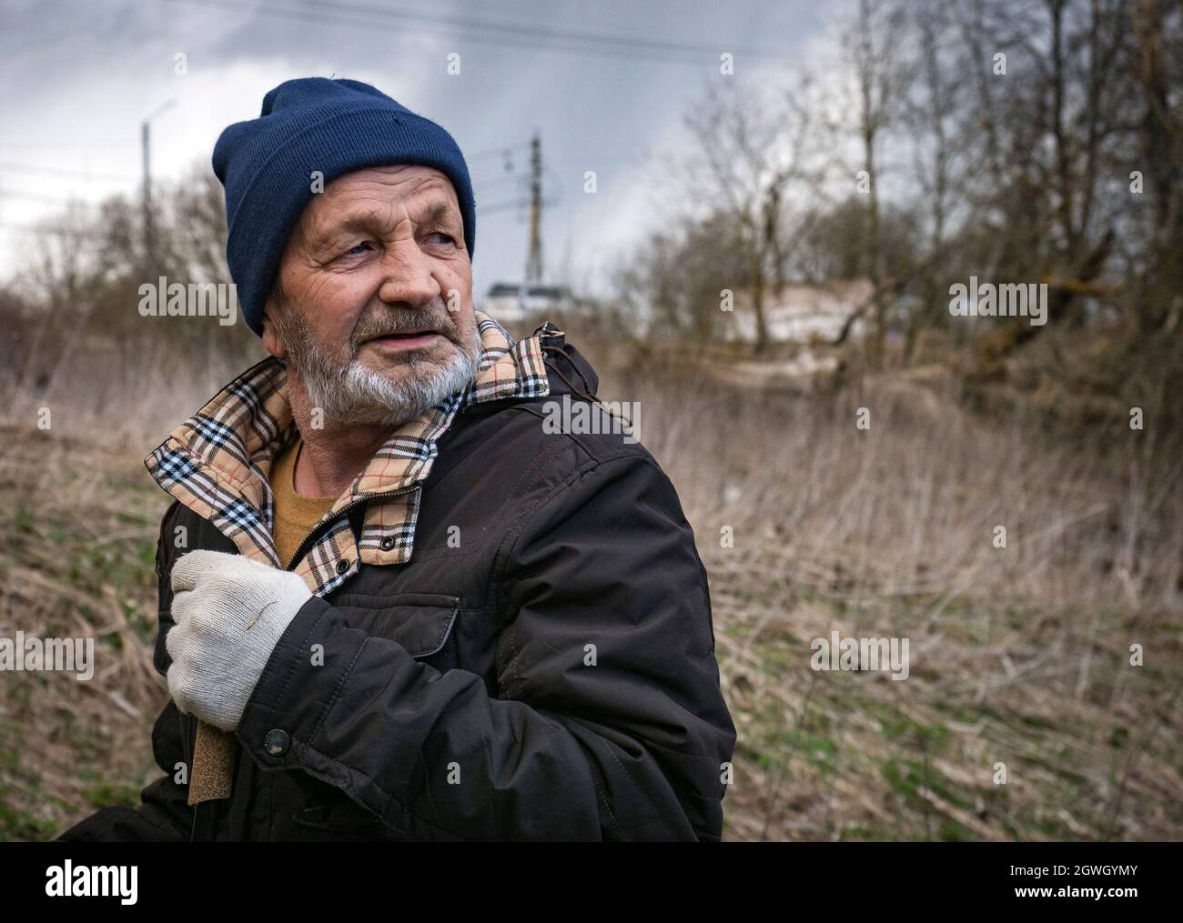 Elderly Rural Man In Nature Stock Photo - Alamy