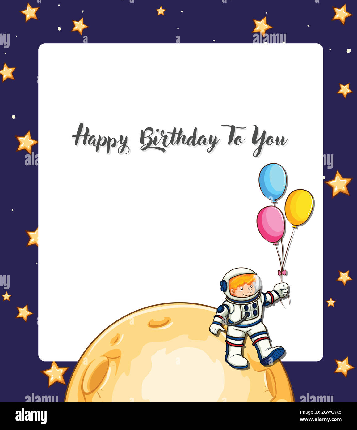 Happy birthday space card Stock Vector Image & Art - Alamy